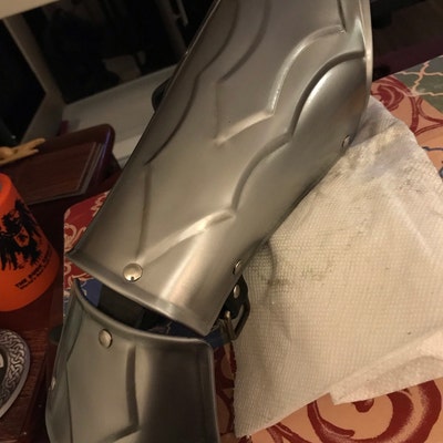 Pair of Blackened Steel Bracers, Larp Armor for Medieval Knight, Larp ...