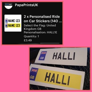 Personalised Flag Name Sticker 60 X 10 Mm Flag Bumper Sticker ...