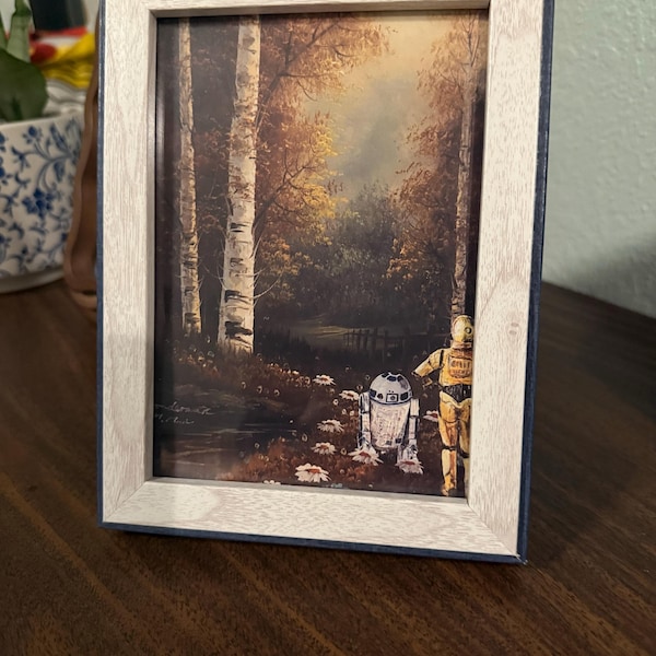 Tie Fighter Sunset Stormtroopers Upcycled Thrift Store Painting Star ...