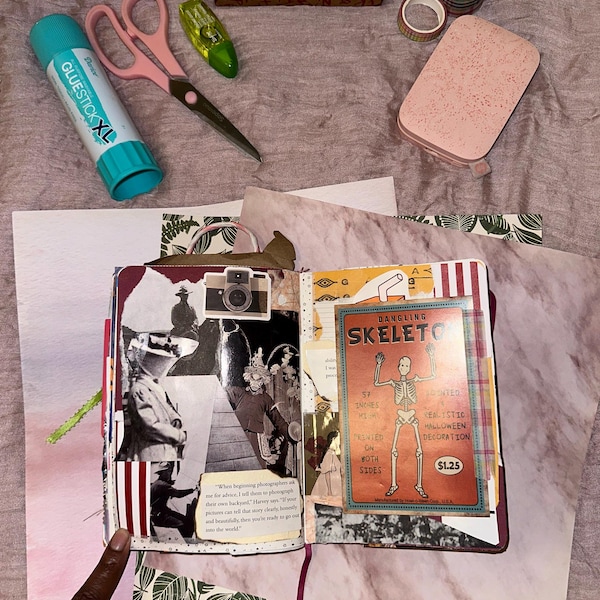 Pink Junk Journal Sheet - Etsy