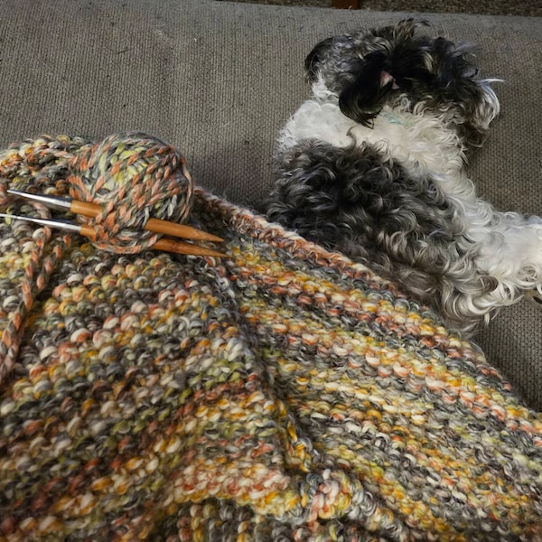 KNITTING PATTERN | Blanket, Throw, Afghan | Beginner Knit Blanket ...