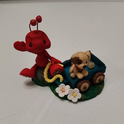 Ant in Ring of Flowers Miniature Polymer Clay Insect Figurine - Etsy