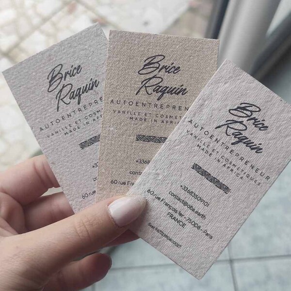 Eco Friendly Business Card From Handmade Recycled Paper Printed in ...
