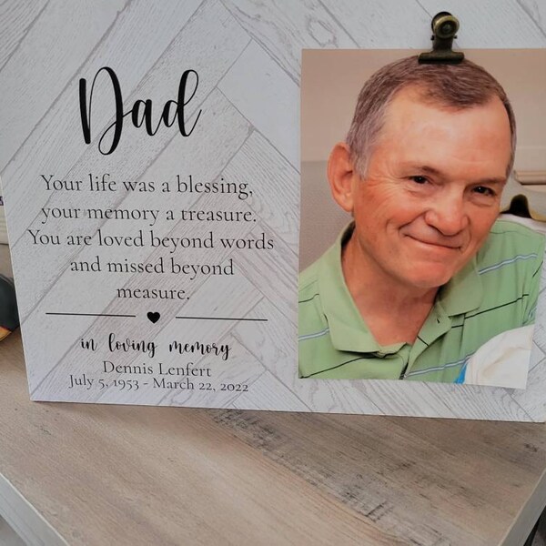 Loss of Parent Gift- Loss of Father Frame- Sympathy Gift- Memorial ...