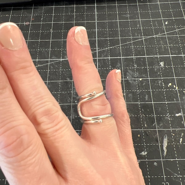 BUNDLE OF 10 Adjustable Swan Splint Ring - Sterling Silver Swan Splint ...