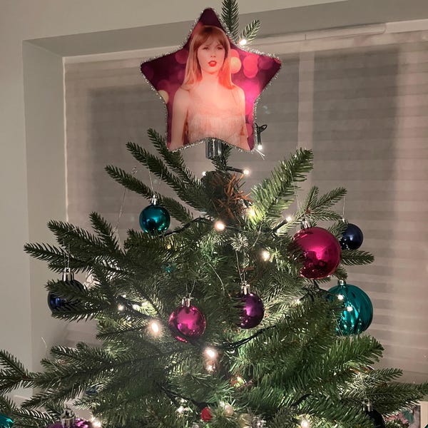 Taylor Swift Christmas Tree Topper Light up Star Eras Swiftie Custom ...