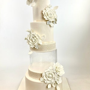 ROUND Cake Stand Acrylic Clear Cake Tier Fillable Cake Stand Riser ...