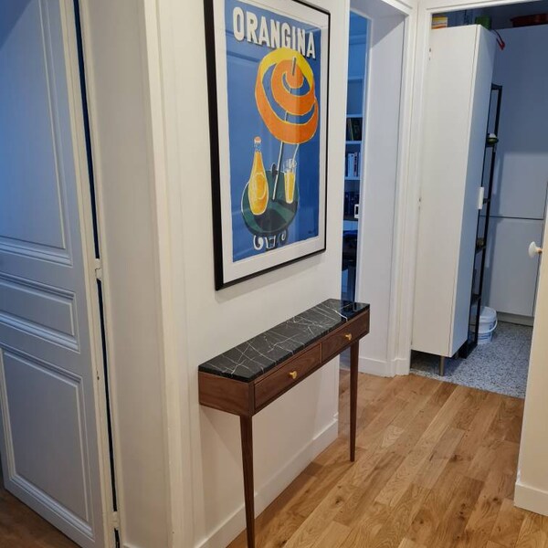 Walnut Office Desk With Two Solid Walnut Drawers, Bureau, Mid Century ...