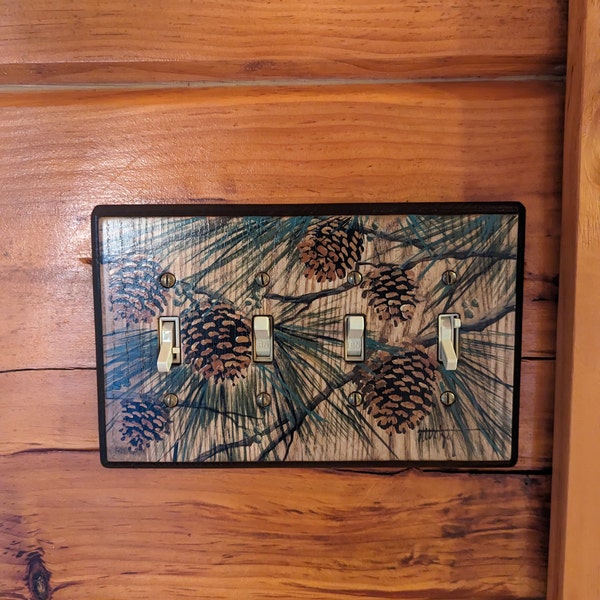 Single Switch Wooden Switch Plate Birch Tree Design - Etsy