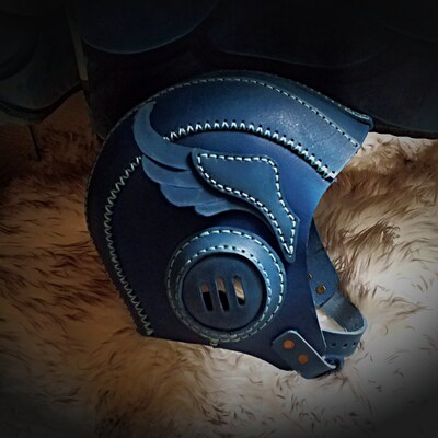 Dark Brown Leather Post Apocalyptic Mask With Lexan Lenses, Hand Sewn ...