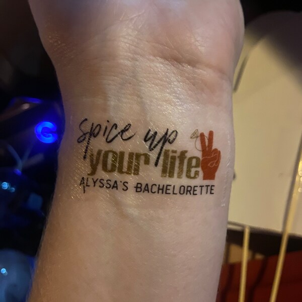 Spice Girls Theme Bachelorette Party Temporary Tattoos- Custom W/ FREE ...