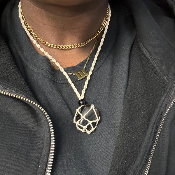 Woven Basket Waxed Hemp Interchangeable Adjustable Crystal Net Cord ...