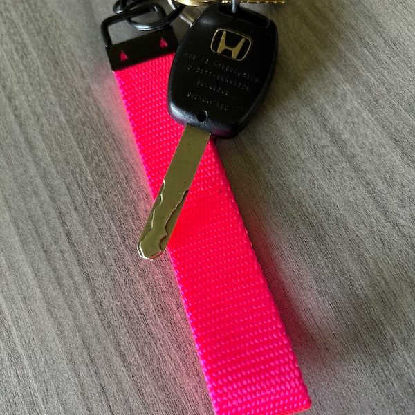 Neon Hot Pink Key Fob Wristlet - 3" or 5.5" - Optional Swivel Clasp - Etsy