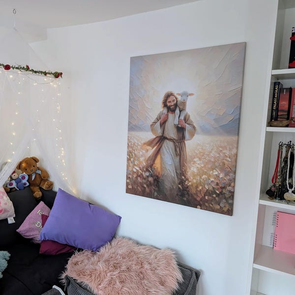 A Little Family, Digital Christian Art, Jesus Rescues Lamb, Jesus ...