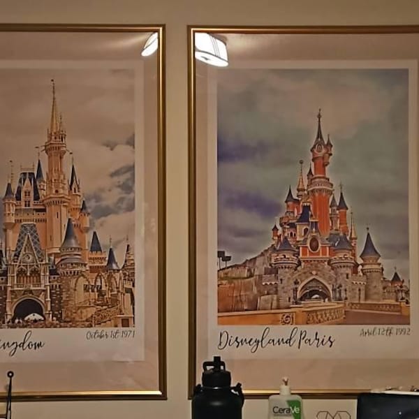 Four Parks Watercolour Style Disney Prints, Walt Disney World Park ...