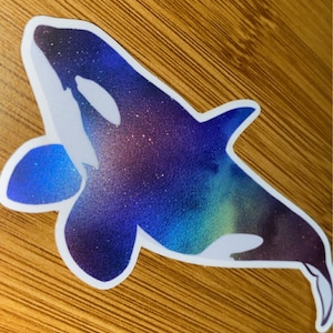 Galaxy Orca Whale Vinyl Decal Sticker, Gift for Ocean Lover, Undersea ...