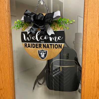 12 Las Vegas Raiders Wood Sign Football Door Sign NFL Wreath Football ...
