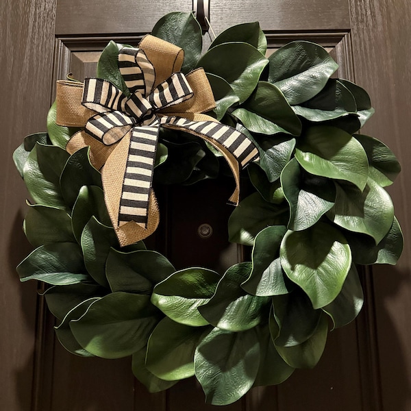 Natural Mesh Burlap Bow, Farmhouse Bow, Farmhouse Burlap Wreath Bow ...