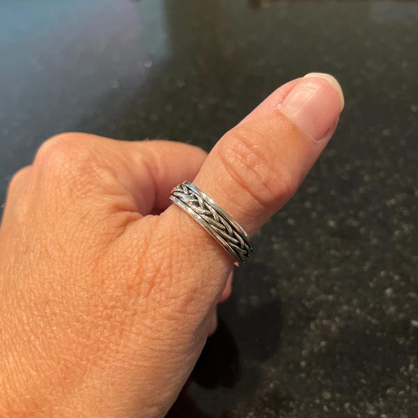 Anxiety Ring, Fidget Ring, Sterling Silver Ring, Fidget Ring Women, Men ...