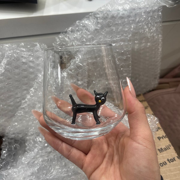 Wine Glass Set of 4 With Animal Figures, Stemless Wine Glass, Pig ...