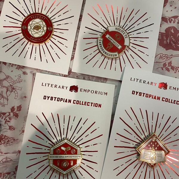 Dystopian Literature Enamel Pin Set - Book Enamel Pins - the Handmaids ...