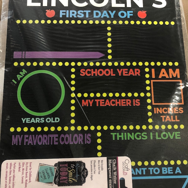 First Day or School Chalkboard Sign, Back to School Sign, Reusable ...