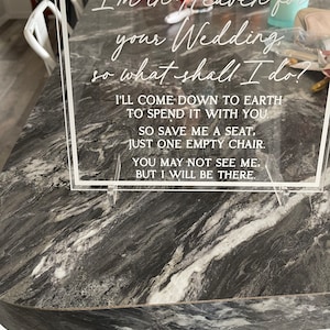 Wedding Memorial Table Sign Acrylic Sign for Tabletop Heaven Wedding ...