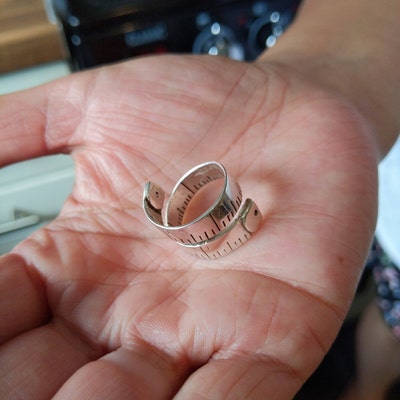 Tapeline Ring,tape Measure Ring,style Ring,brass Tapeline Ring,modern ...