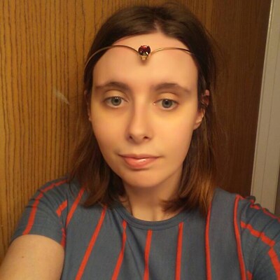 Gold Circlet Elven Headband for Women With Faux Ruby Red Crystal, Great ...