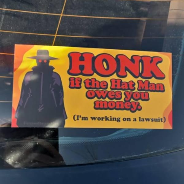 Hat Man Cryptid Bumper Sticker. Monster Sticker - Etsy