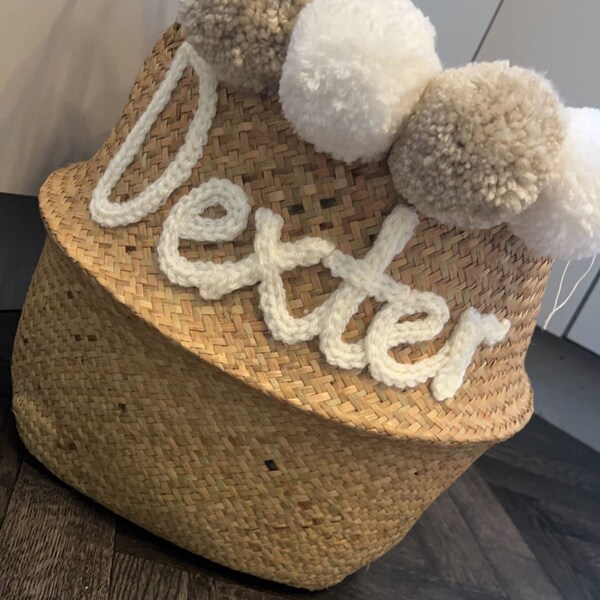 Personalised Storage Basket| Personalized Basket | Crochet | Knitted ...