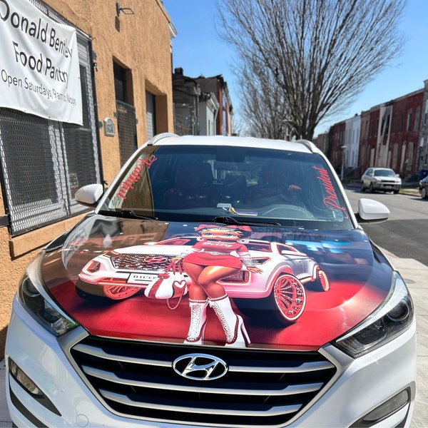 Engine V8 Car Hood Wrap, Car Hood Decal, Car Hood Sticker, Hood Wrap ...