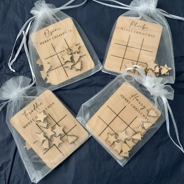 Personalised Christmas Favour Game / Noughts and Crosses / Table ...