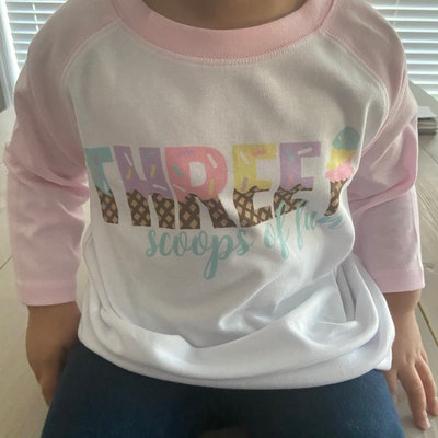 Three Scoops of Fun Ice Cream 3rd Birthday Shirt, 3rd Birthday Party, Ice Cream Shirt, Girls ...