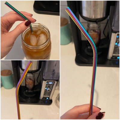 6 Piece Silver Stainless Steel Straw Silver Metal Straw - Etsy