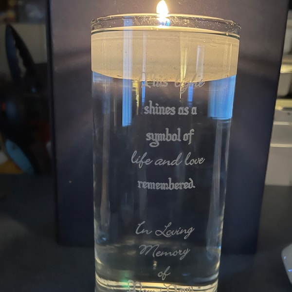 Personalized in Loving Memory Memorial Vase - Floating Wedding Memorial ...