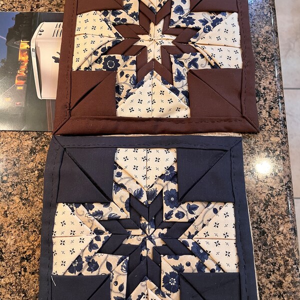 Easy Folded Star Potholder Pattern Downloads PDF - Etsy