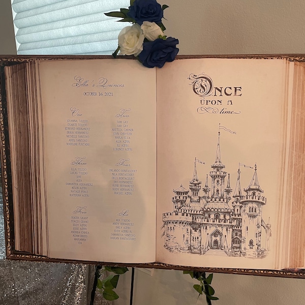 Storybook Seating Chart in Elegant Neutral Color Scheme, Fairytale ...