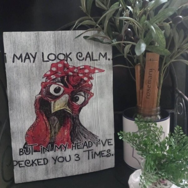 Sublimation or Htv, TRANSFER Chicken I May Look Calm, HTV Transfer ...