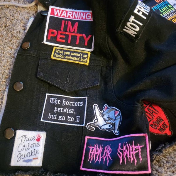 Warning I'm Petty Patch, Funny Quote Patch, Funny Memes Patch, Funny Patch, Patch for Jacket ...