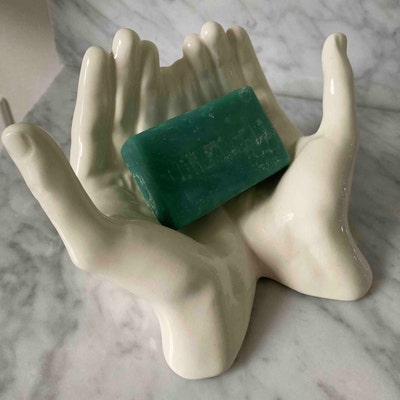 Ceramic Hand Counter Top Soap Dish - Etsy
