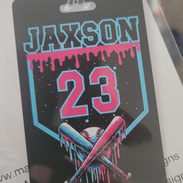 Drip Baseball Bag Tags, Baseball Name Tag, Equipment Bag Tag, Team ...
