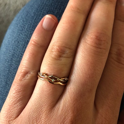 Curved Wedding Band Women Plain Gold Ring Minimalist Delicate Simple ...