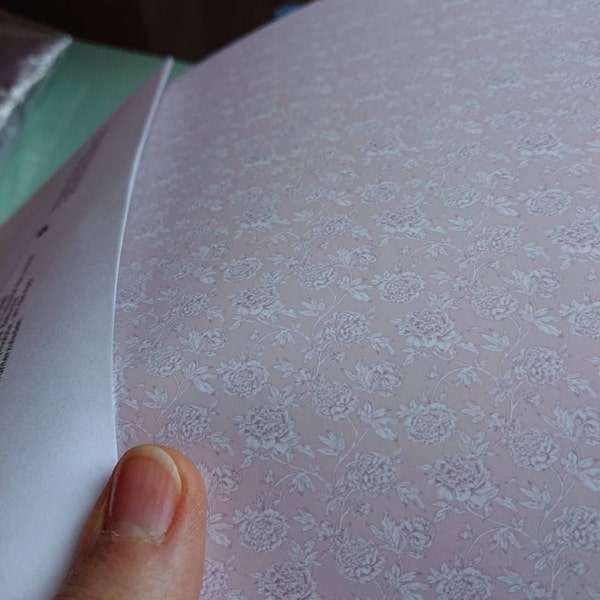 Dolls House Wallpaper 1/12th or 1/24th Scale Pink Floral Quality Paper ...