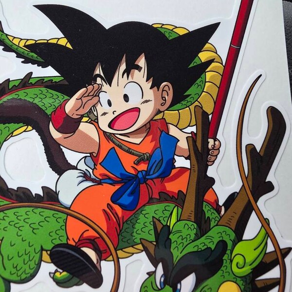 DBZ Kid Goku Riding on Shenron Dragon Ball Z Sticker(ideal for Car ...