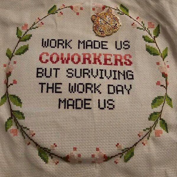 Coworker Cross Stitch Pattern Friendship Office Friends Funny Work Made ...
