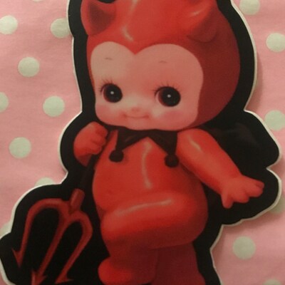 Kewpie Devil Baby Sticker Creepy Cute Goth Kewpie Art on Waterproof ...