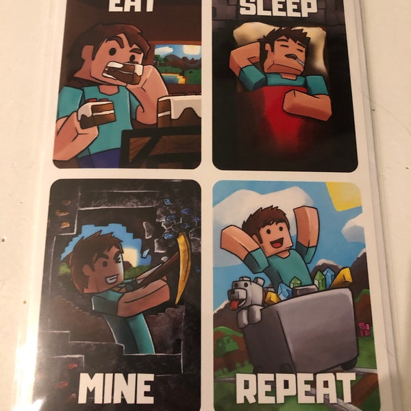 PERSONALISED BIRTHDAY CARD - Steve Cake - Minecraft Themed Gamer ...