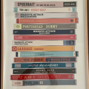 Personalised CD Stack Print, Retro Music Poster, Custom Favourite Song ...