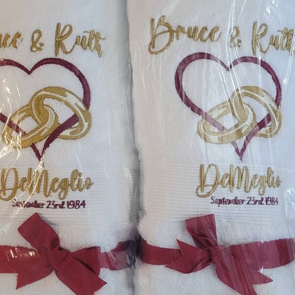 Wedding Gift, Wedding Towel Set, Marriage Towel, Monogrammed Towels ...